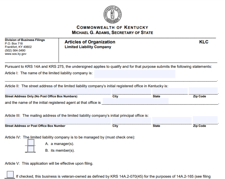How to Start an LLC in Kentucky in 7 Steps
